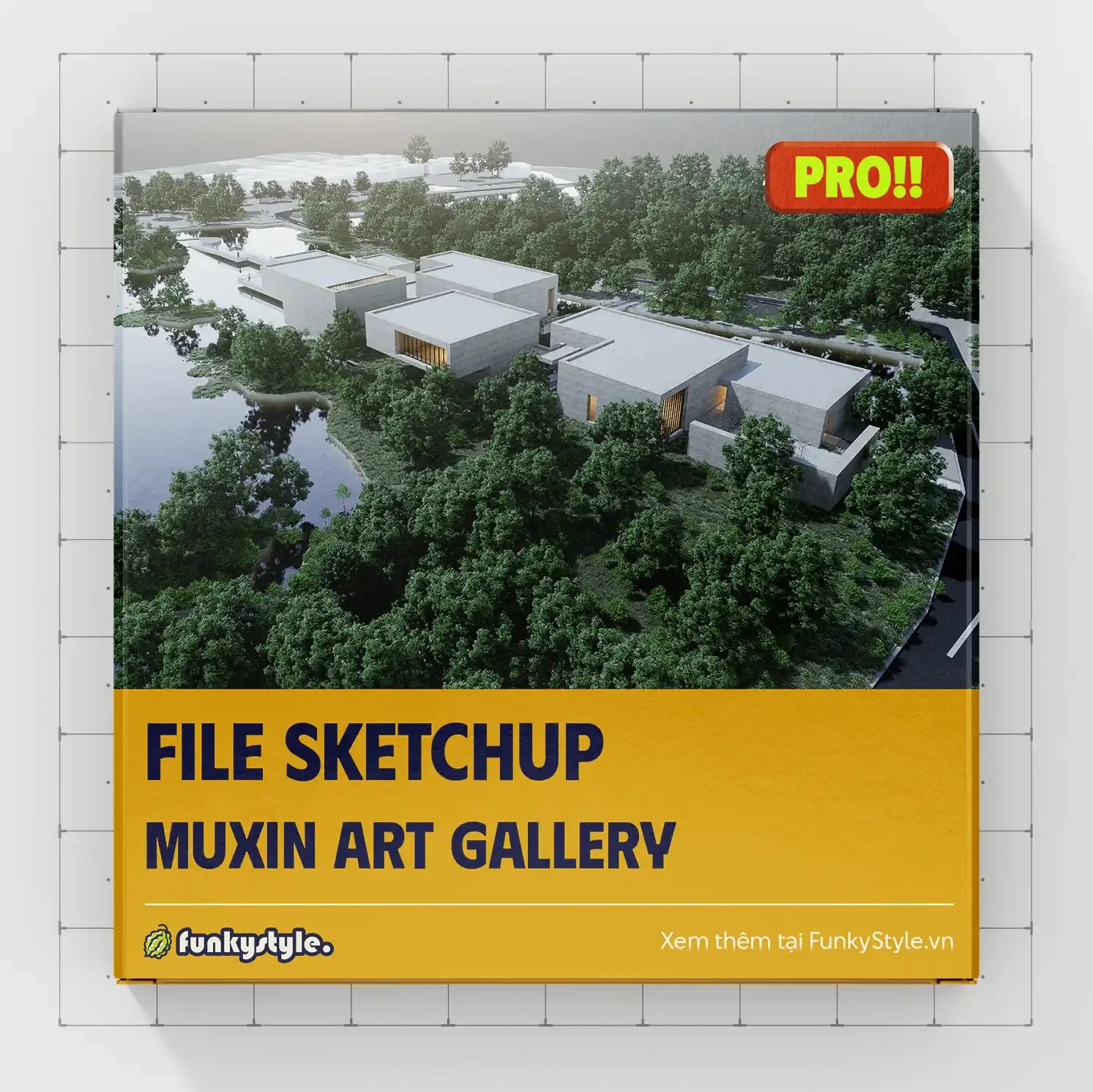 3D SKECHUP_BUIDLING _ Phòng trưng bày nghệ thuật _ Công trình công cộng